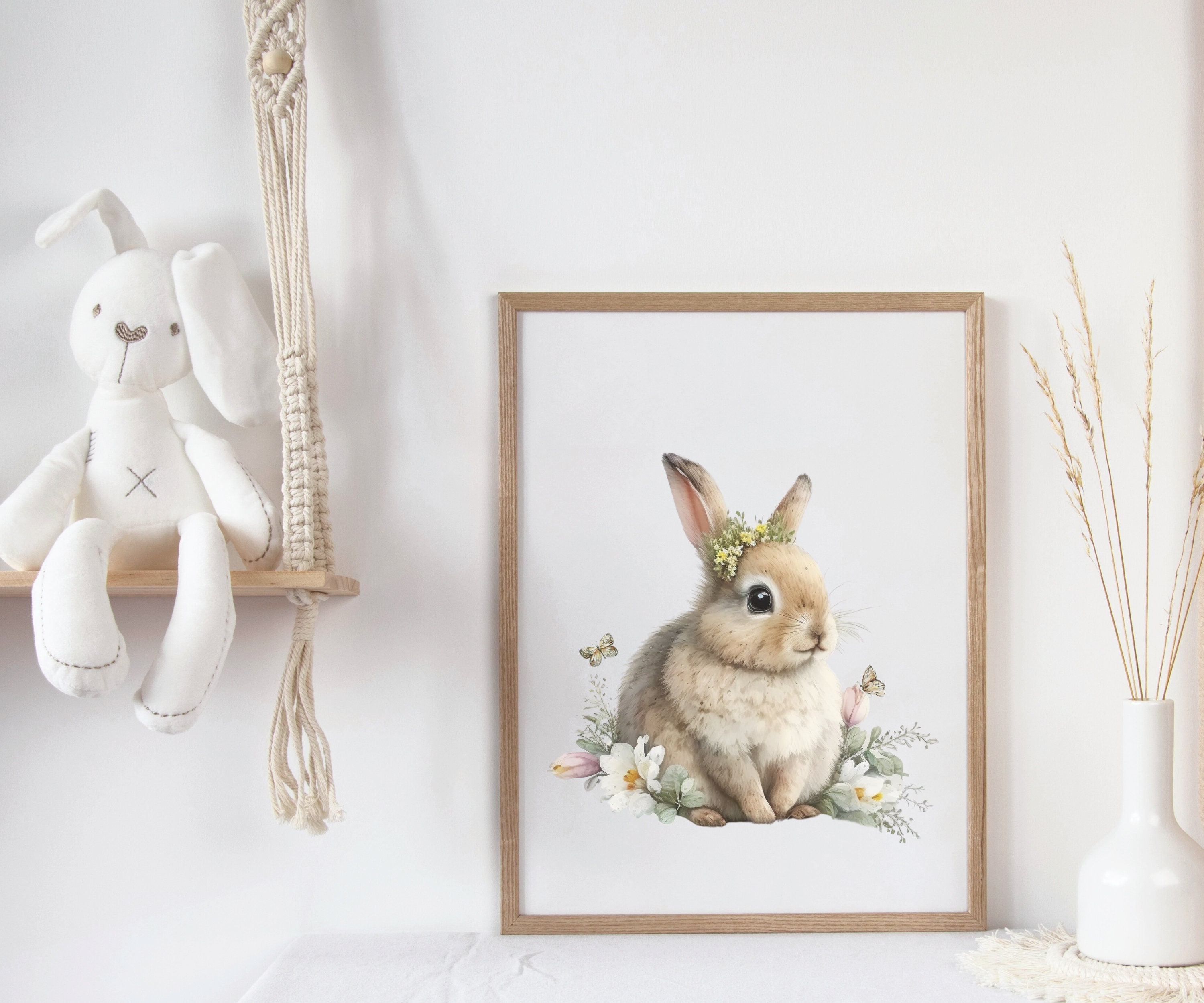 Bunny Nursery Pastel Nursery Printable Cute Woodland Baby Animal ...