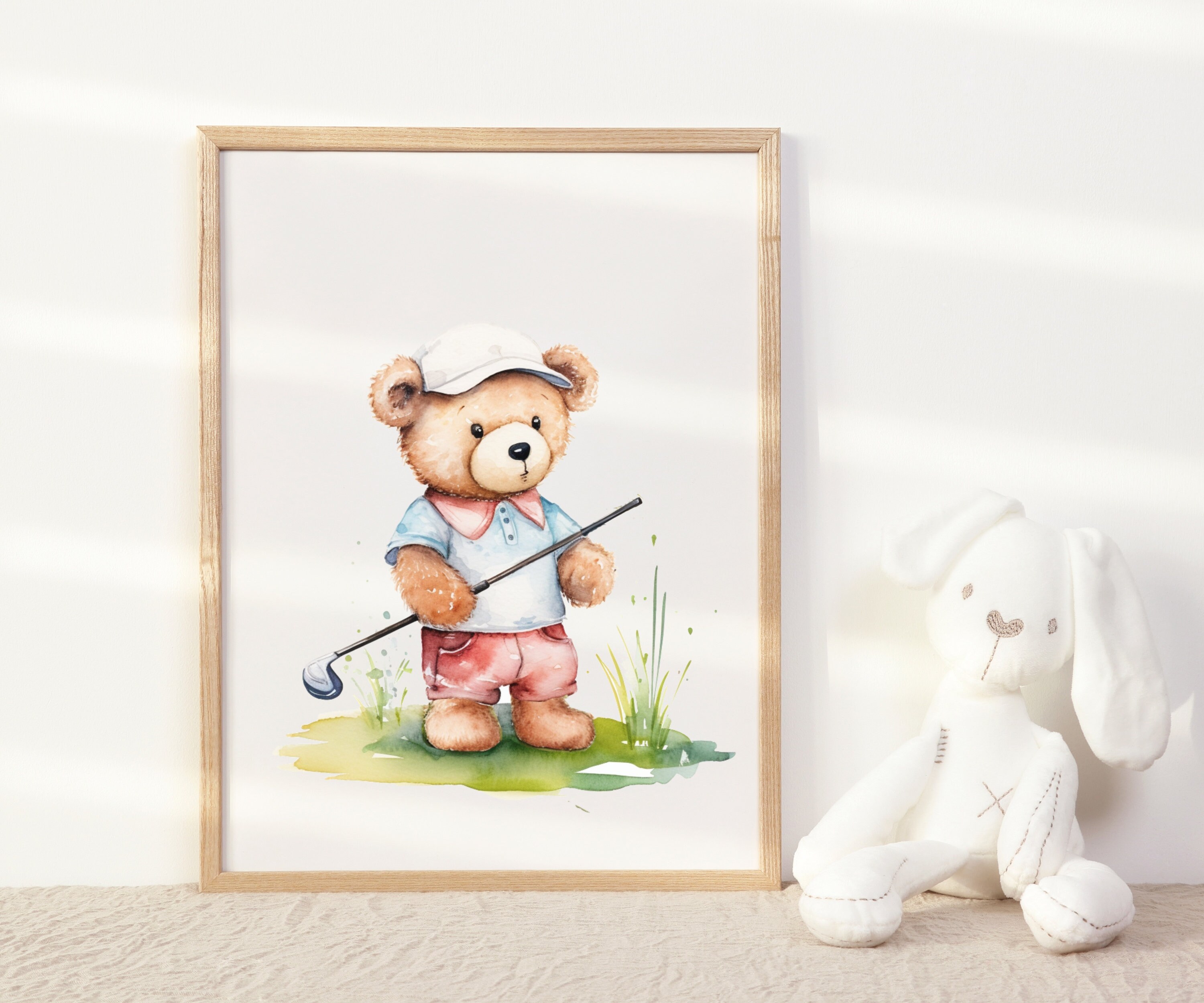 Golf Teddy Bear Nursery Wall Art Sports Bear Golfing Bear Nursery ...