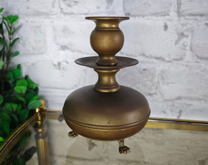 Candlestick Lion Feet Round Spherical Candle Holder Lion Paws Brass ...