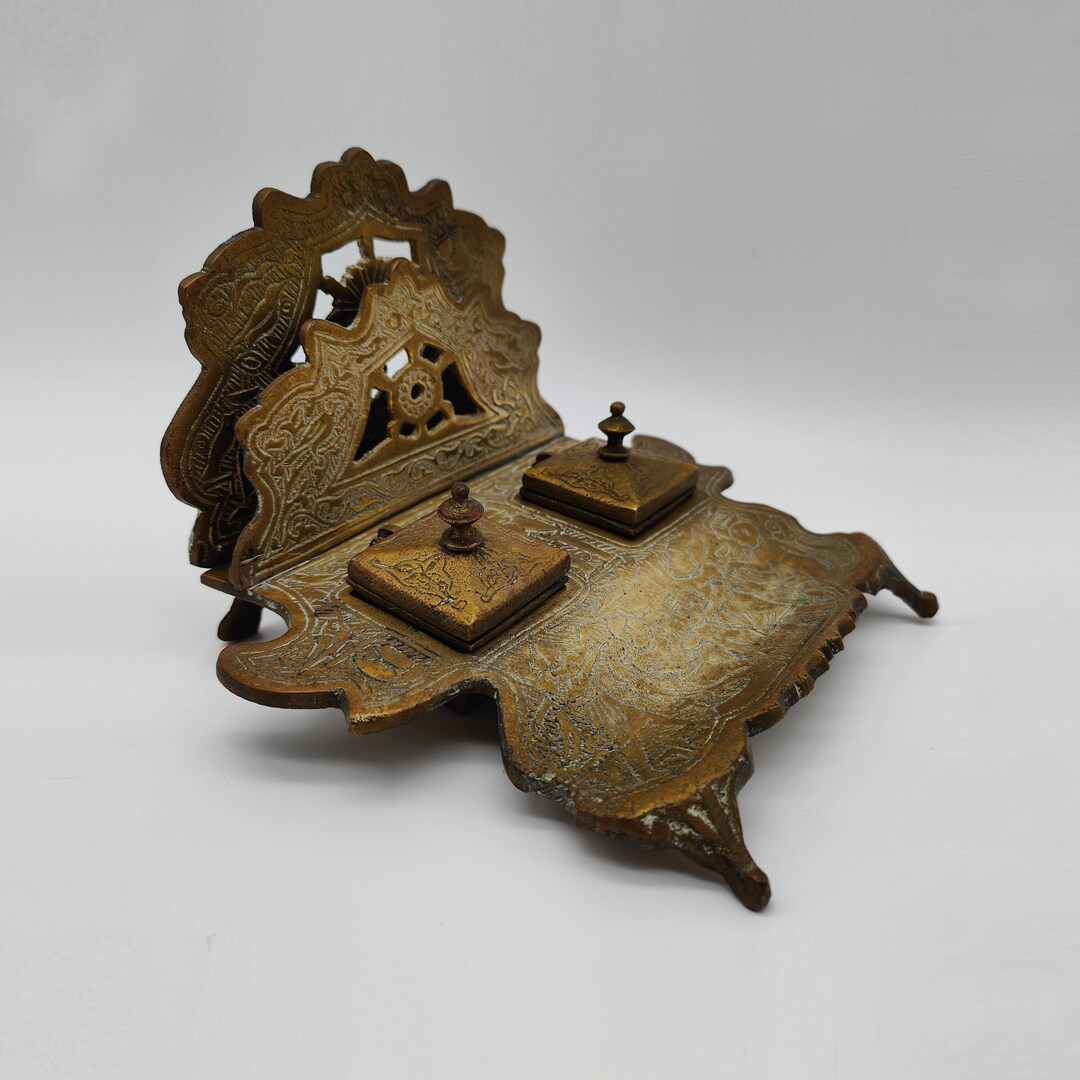 Inkwell Desk Set Egyptian Hieroglyphs Letter Holder Shelf - Etsy