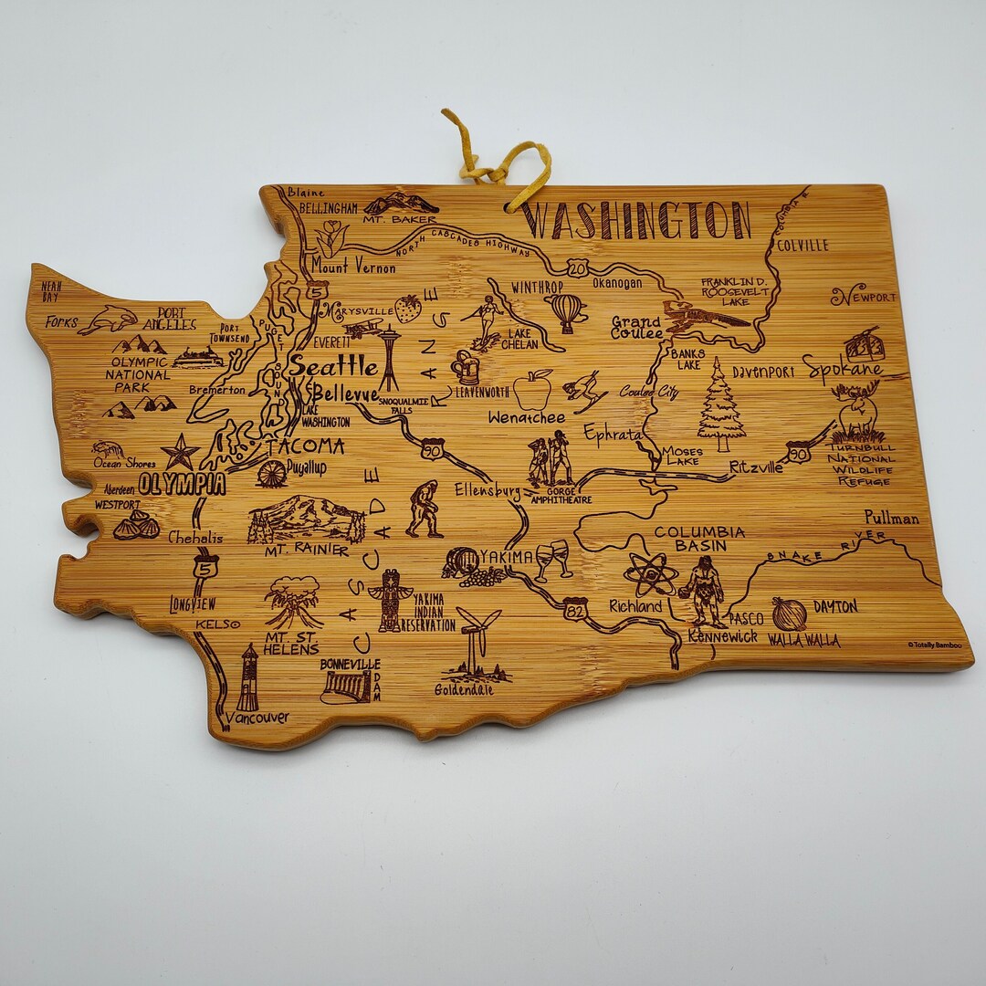 Wall Decoration Wooden Map Washington Seattle Map Totally Bamboo ...