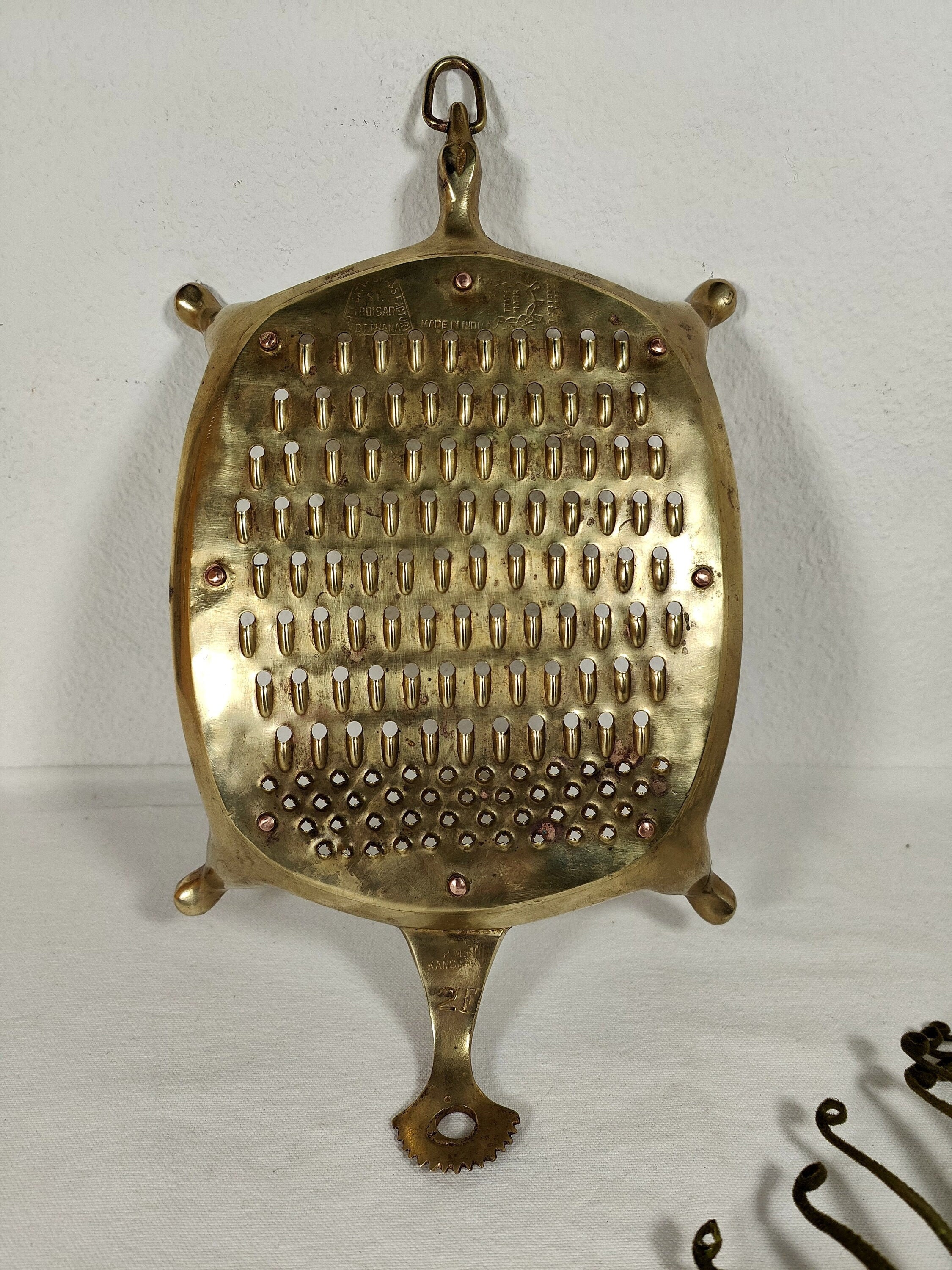 Kitchen Grater Turtle Brass Antique Grater Cheese Grater Vegetable ...