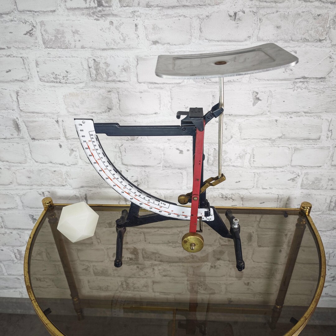 Antique Letter Scale up to 2kg Cast Iron Scale Enamel Scale Mechanical ...