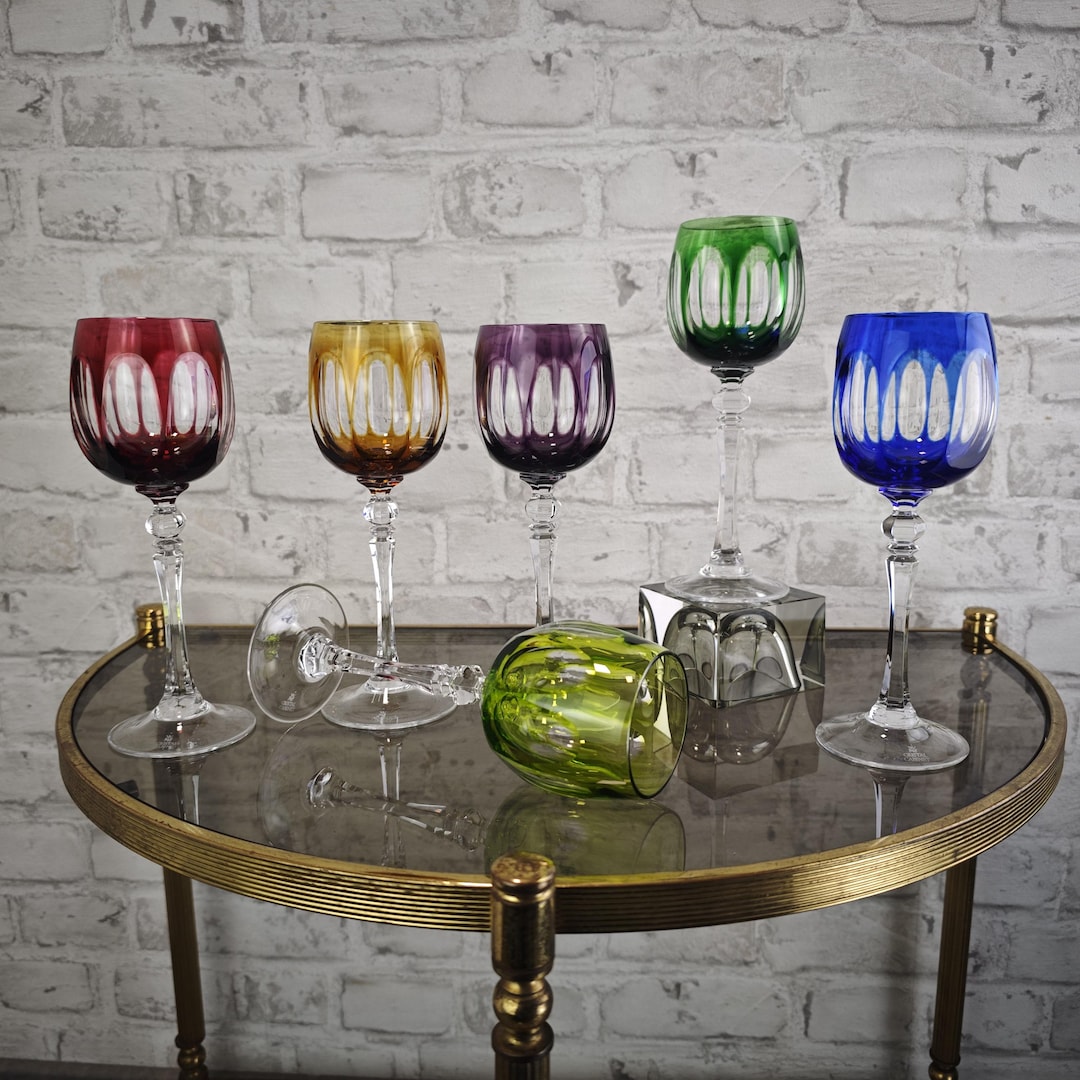 WMF Cristal Cabinet Wine Glasses Set of 6, Multicolor Cut Glass, Roman ...