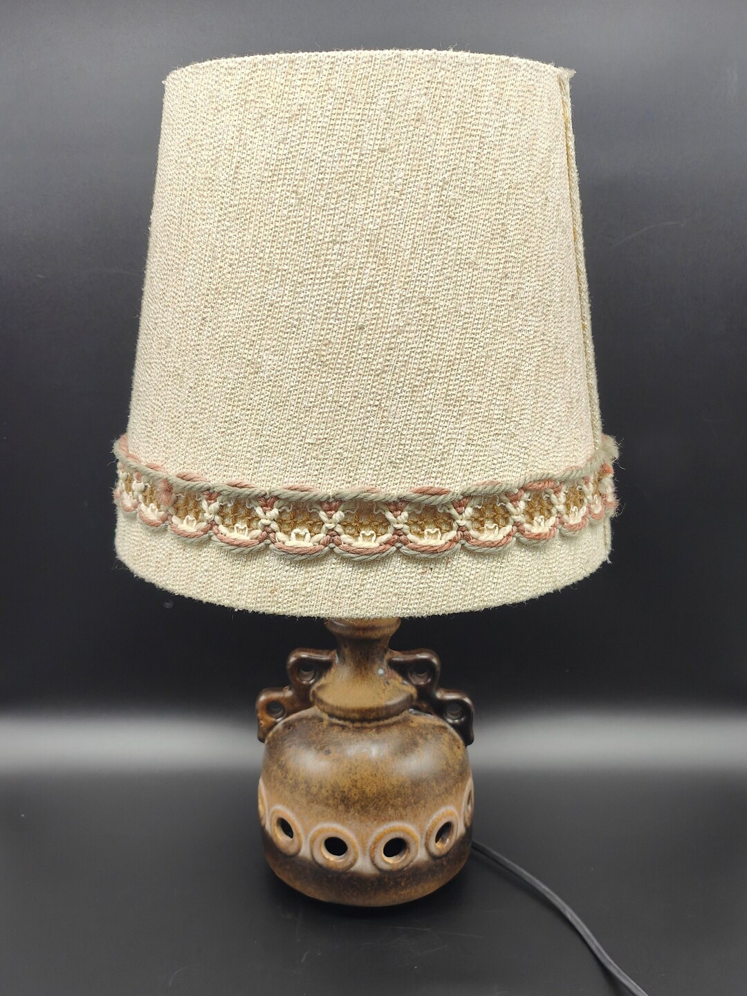 Fat Lava Lamp Beige Brown Table Lamp Side Table Mid Century Ceramic ...