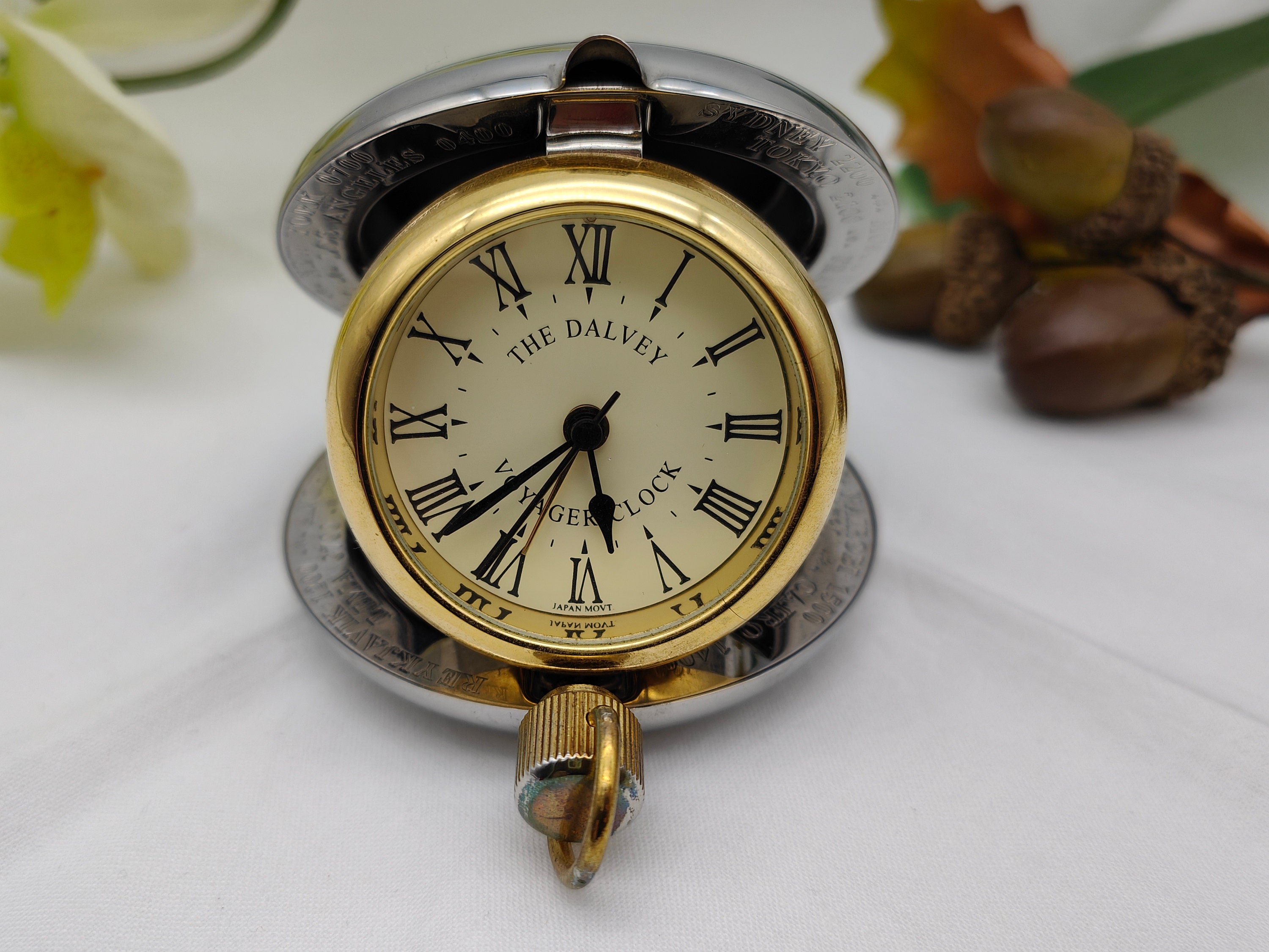 Dalvey Voyager Clock Travel Alarm Clock Metal Housing Compass - Etsy UK