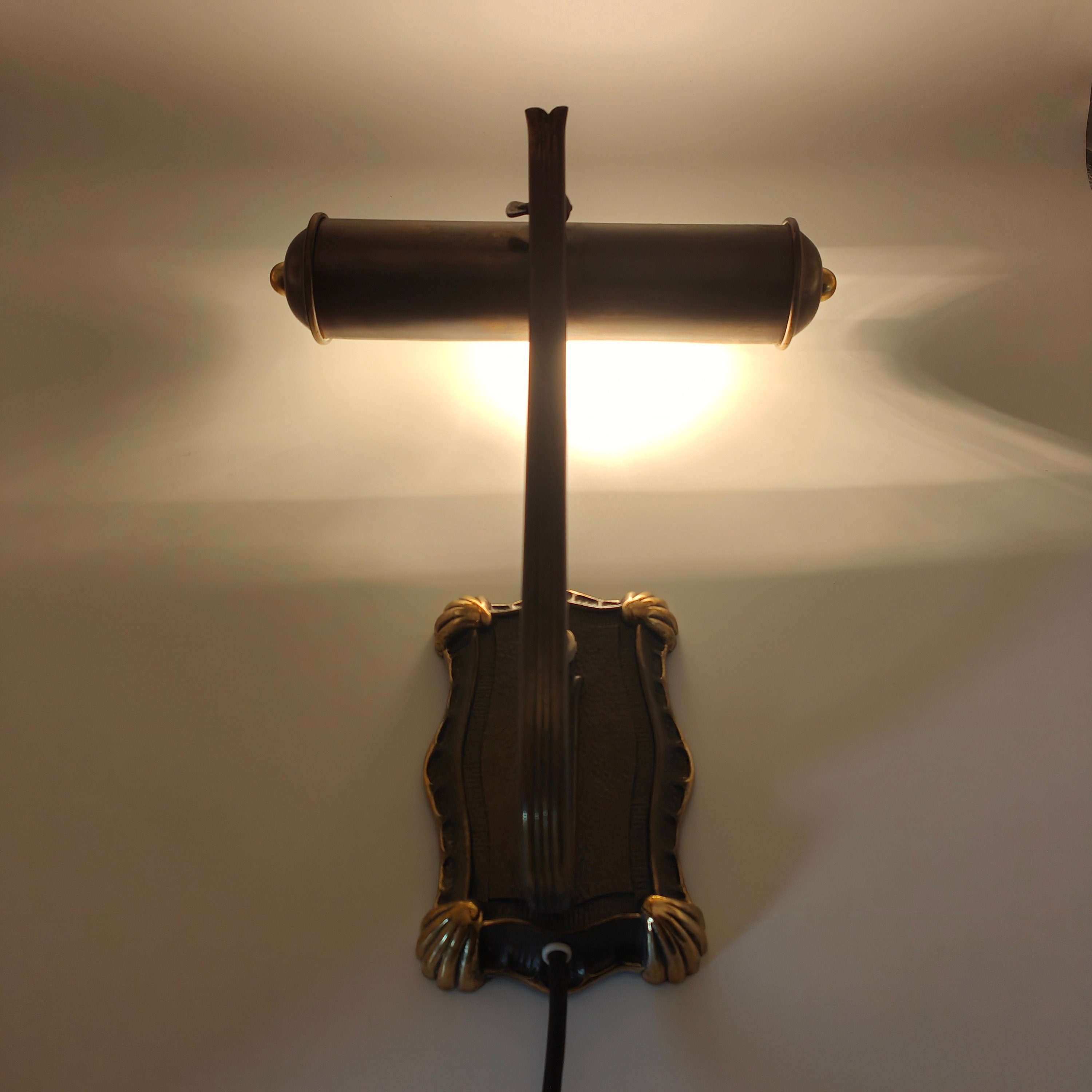 Lamp Bookshelf Lectern Reading Lamp Baroque Vintage Brass Patina ...