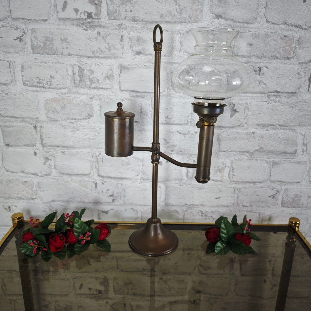 Student Lamp Oil Lamp Sliding Lamp Glass Shade Table Lamp Kerosene Lamp ...