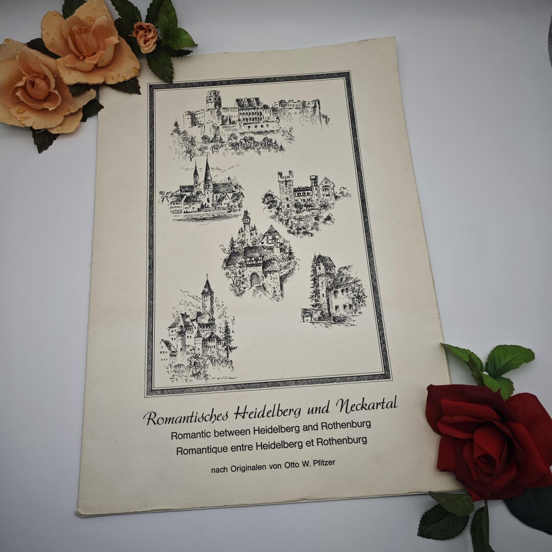 5 Etchings Heidelberg & Neckar Valley Otto W. Pfitzer Heidelberg Castle ...