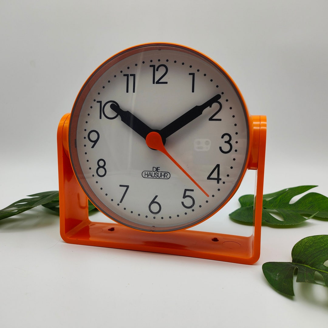 The House Clock Orange Kitchen Clock Table Clock Wall Clock 70s Retro ...