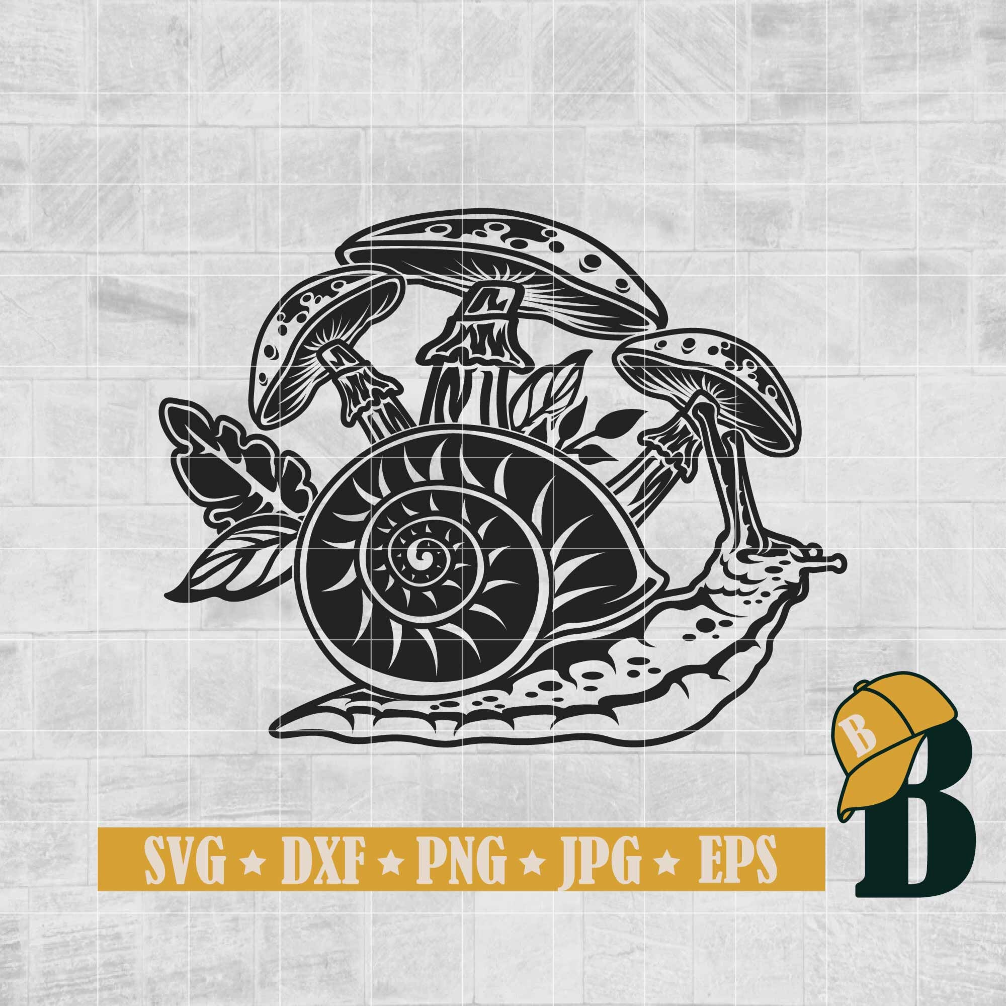 Mystical Snail Svg, Snail Svg, Mushroom Svg, Cottagecore Svg, Nature ...