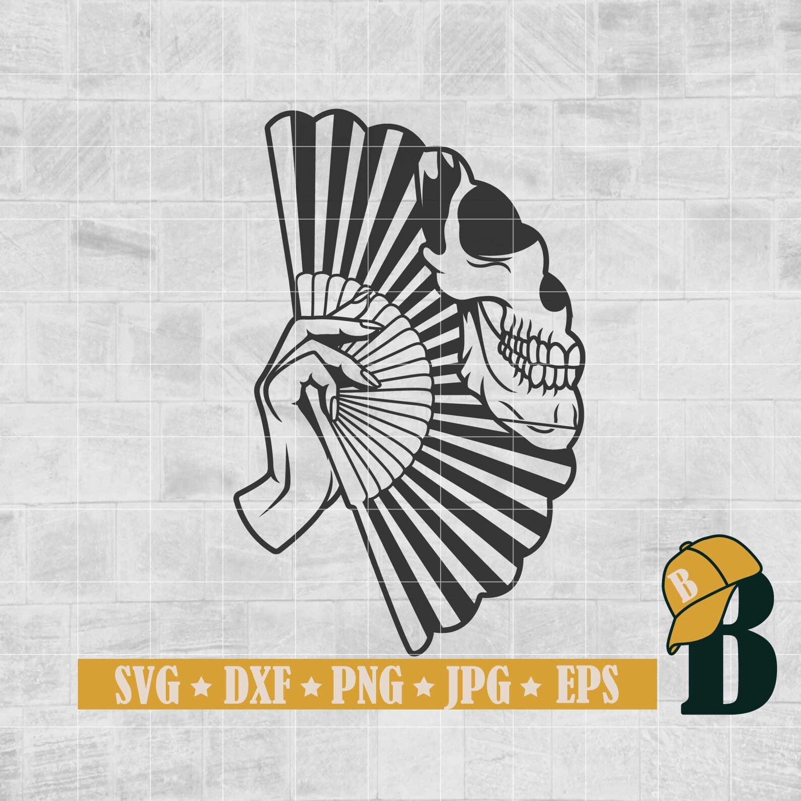 Skull Svg Png, Skull Fan Svg, Skeleton Geisha Svg, Geisha Skull Svg ...
