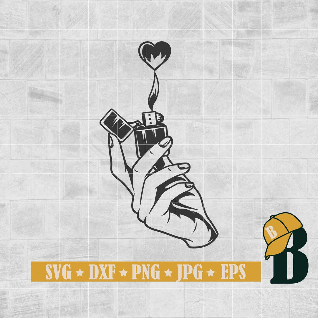Burning Heart Svg Png Hand Lighter Svg Lighter Svg Smoking - Etsy UK