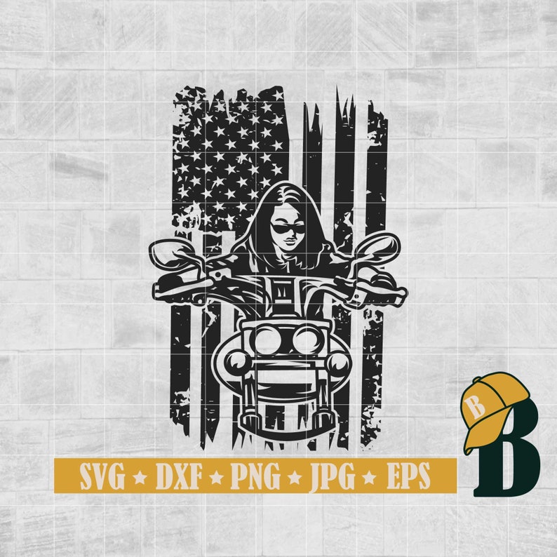 Us Girl Biker Svg Biker Clipart Biker Svg Biker Cutfile Girl Rider