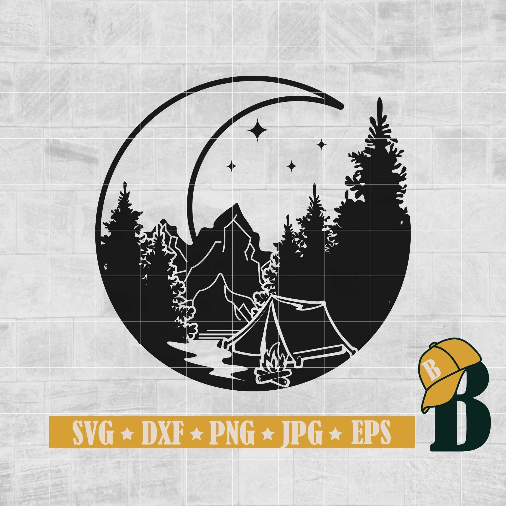 Camping on Crescent Moon Svg Camping Svg Campfire Svg Camp - Etsy Ireland