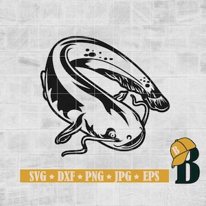 Catfish Svg, Catfish Clipart, Catfish Png, Catfish Stenci, Catfish ...