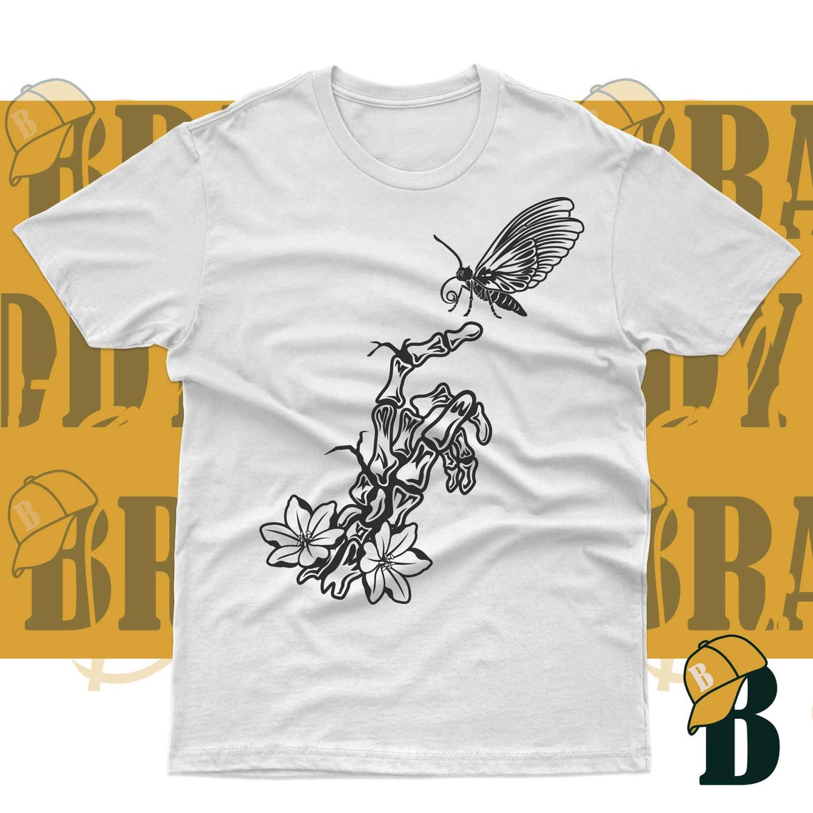 Floral Skeleton Hand Svg, Skeleton Hand Svg, Hand Withmoth Svg, Bones ...