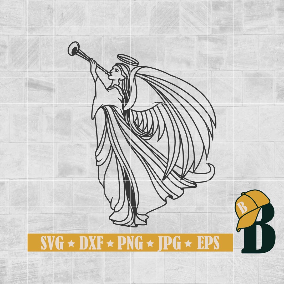 Angel With Trumpet Svg Png, Angel Svg, Trumpet Svg, Religion Svg ...