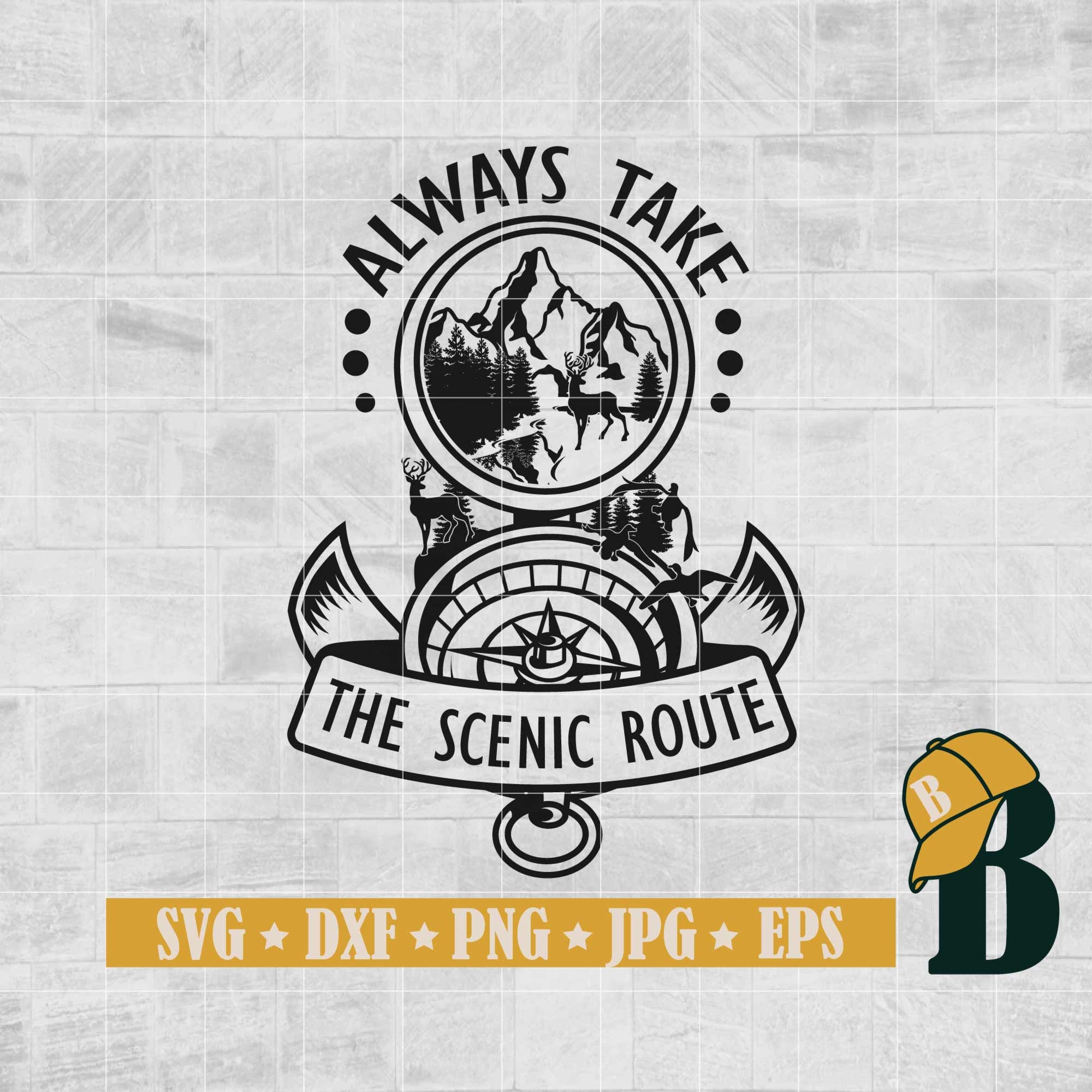 Always Take the Scenic Route Svg, Compass Svg, Camping Svg, Adventure ...