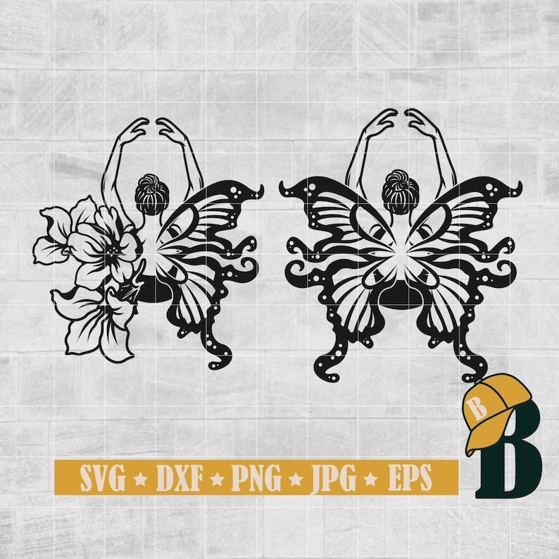 Floral Woman SVG PNG, Butterfly Flower Svg, Girl Butterfly Fairy Svg ...