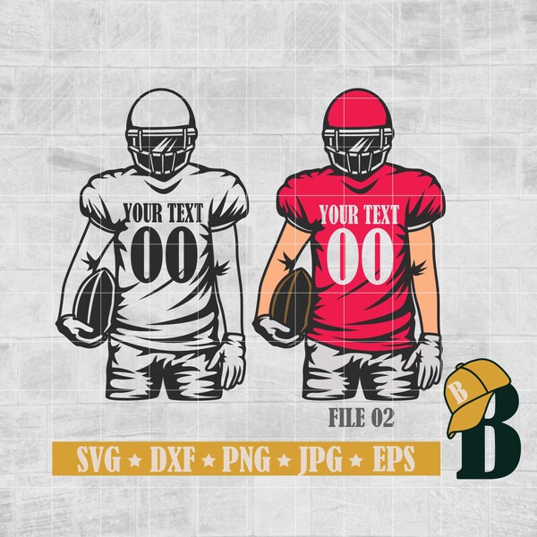 Layered Football Player Svg - Etsy