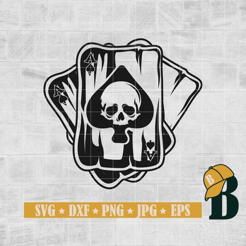 Pocket Aces Skull SVG, Poker Svg, Skull Gambling Svg, Playing Card Svg ...