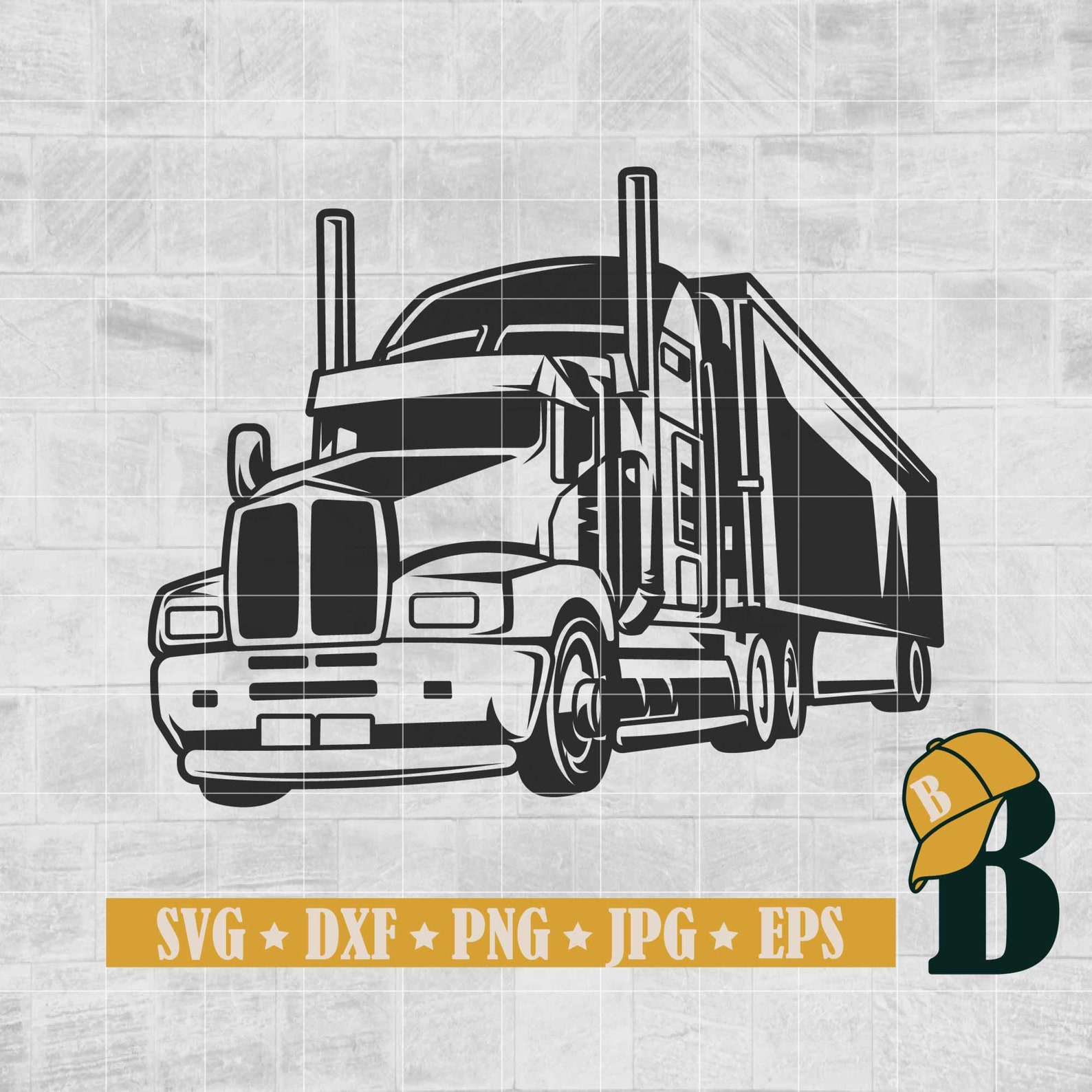 Big Truck Svg, Semi Truck Svg, Truck Svg, 18 Wheeler Svg, Truck Driver ...