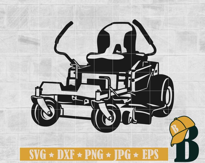 US Lawn Mower Svg File | Zero Turn Lawn Mower Clipart | Lawn Mower Svg ...