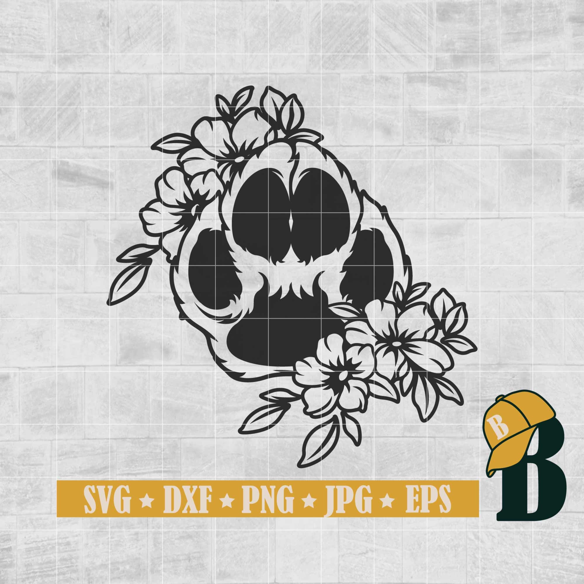 Paws Svg Png, Floral Paws Svg, Cat Paws Svg, Dog Paws Svg, Paw Print ...