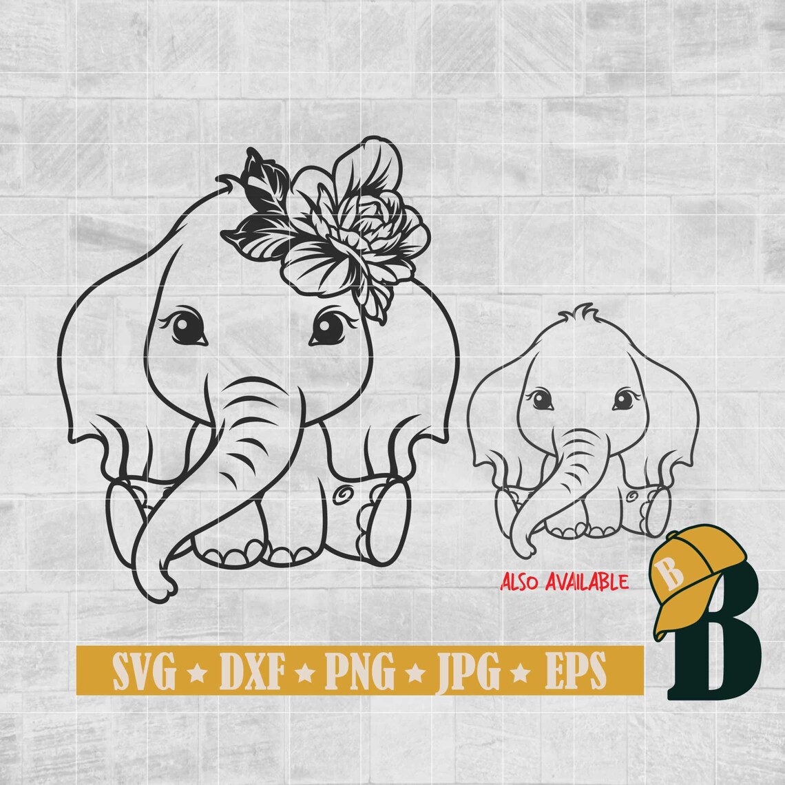 Cute Baby Elephant Svg Png Floral Elephant Svg Baby Elephant - Etsy