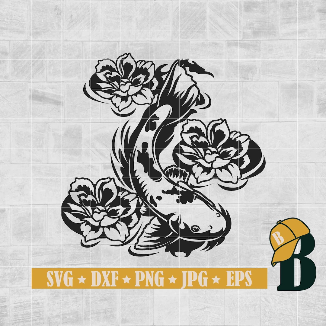 Koi Svg Png, Koi Swimming Svg, Koi Fish Svg, Carp SVG, Japanese ...