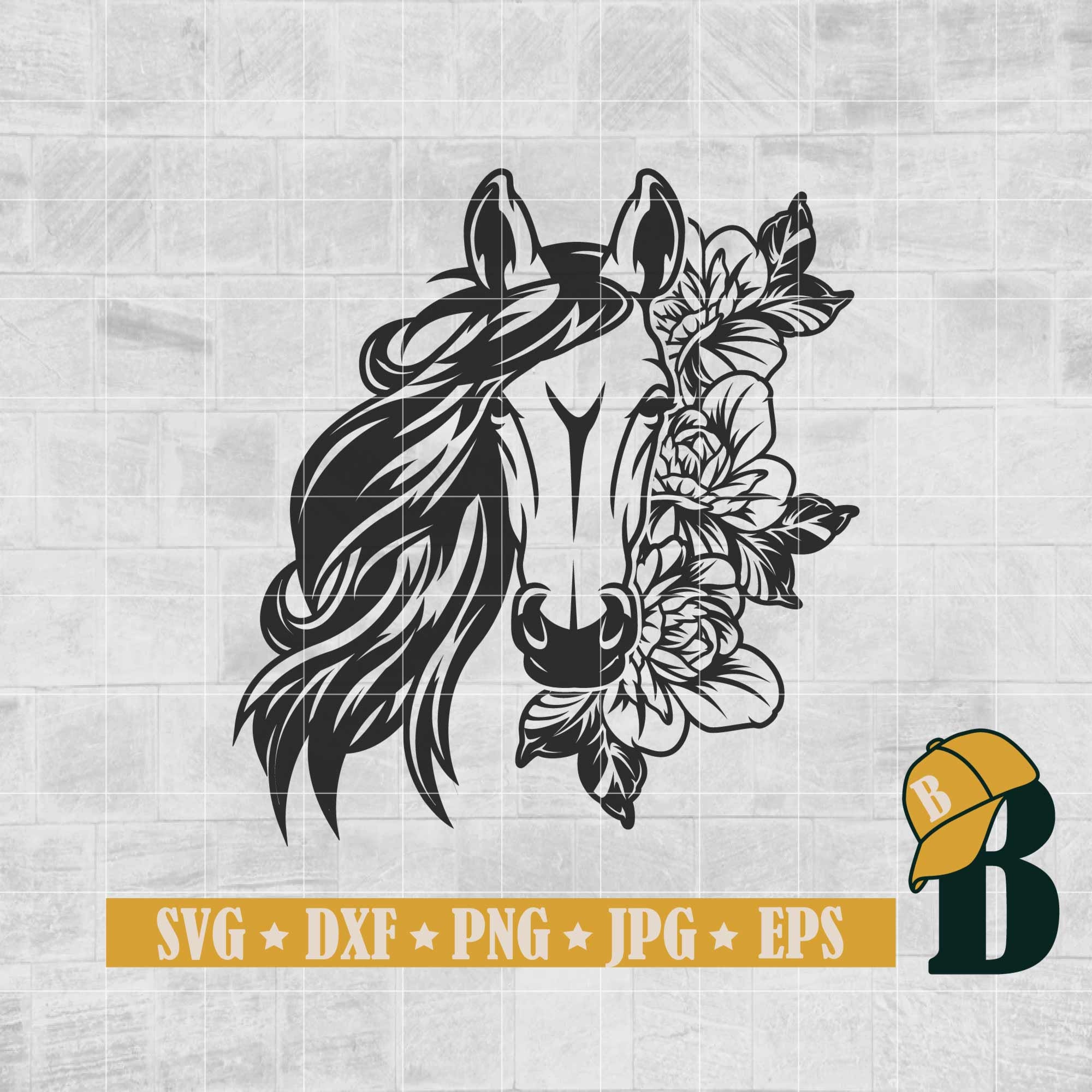 Horse SVG PNG Floral Horse Svg Horse With Flowers SVG Horse - Etsy