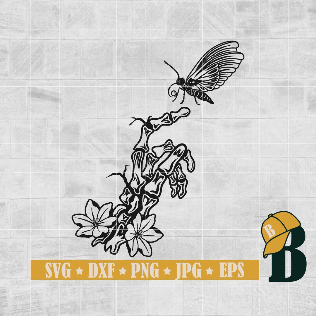 Floral Skeleton Hand Svg, Skeleton Hand Svg, Hand Withmoth Svg, Bones ...