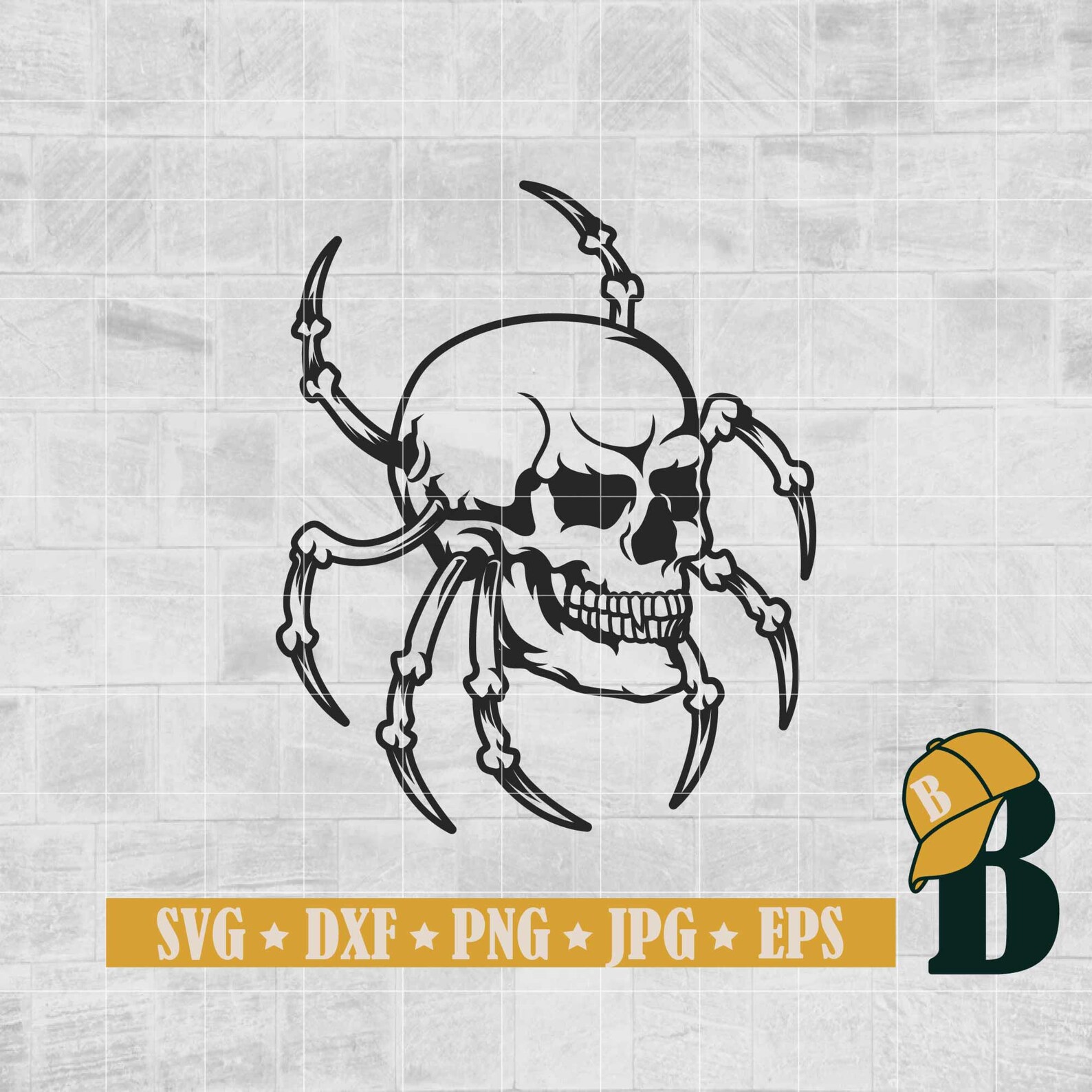 Spider Skull SVG, Gothic SVG, Skeleton SVG, Spider Svg, Skull Svg ...