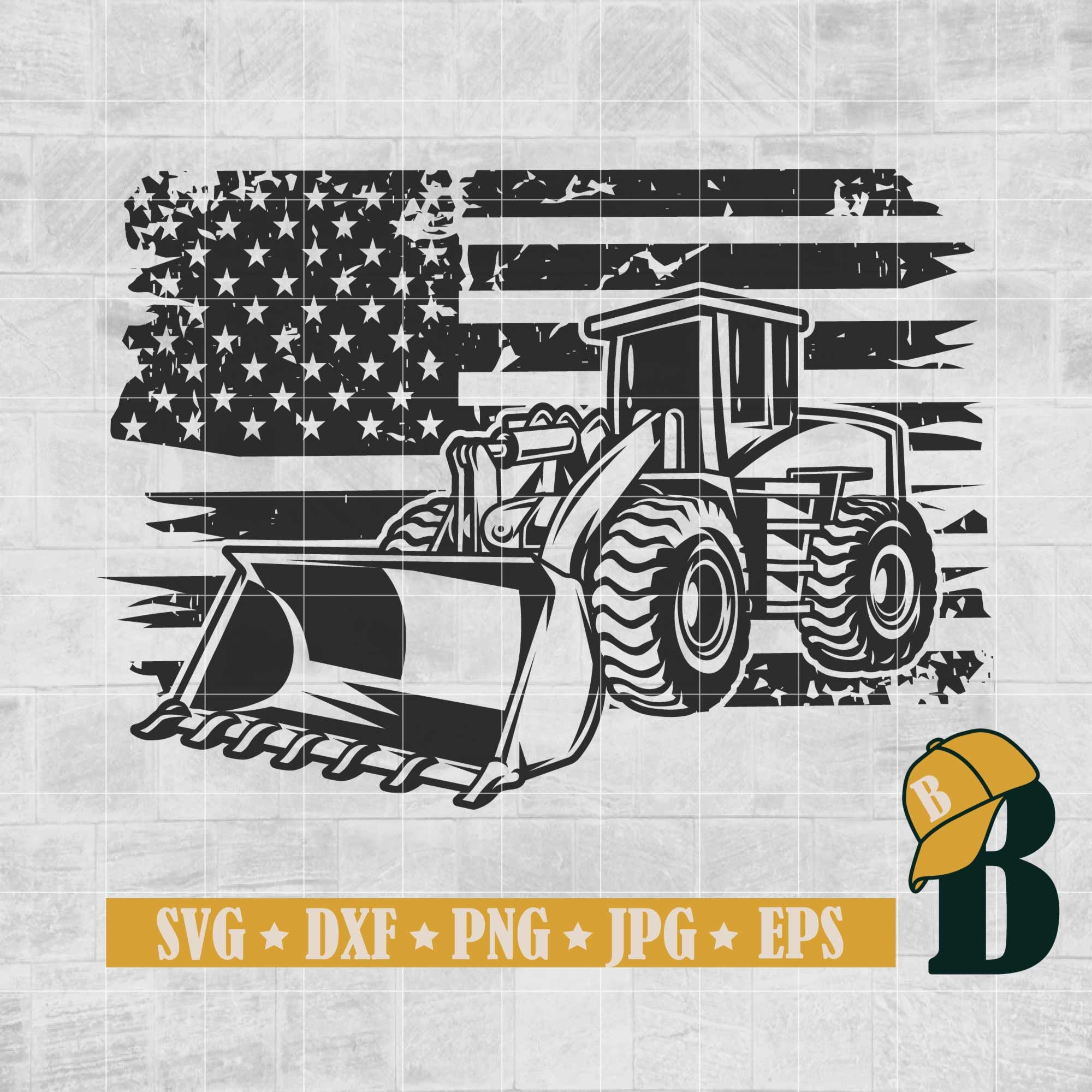 US Backhoe Loader Svg, Construction Svg, Excavator Svg, Tractor Svg ...
