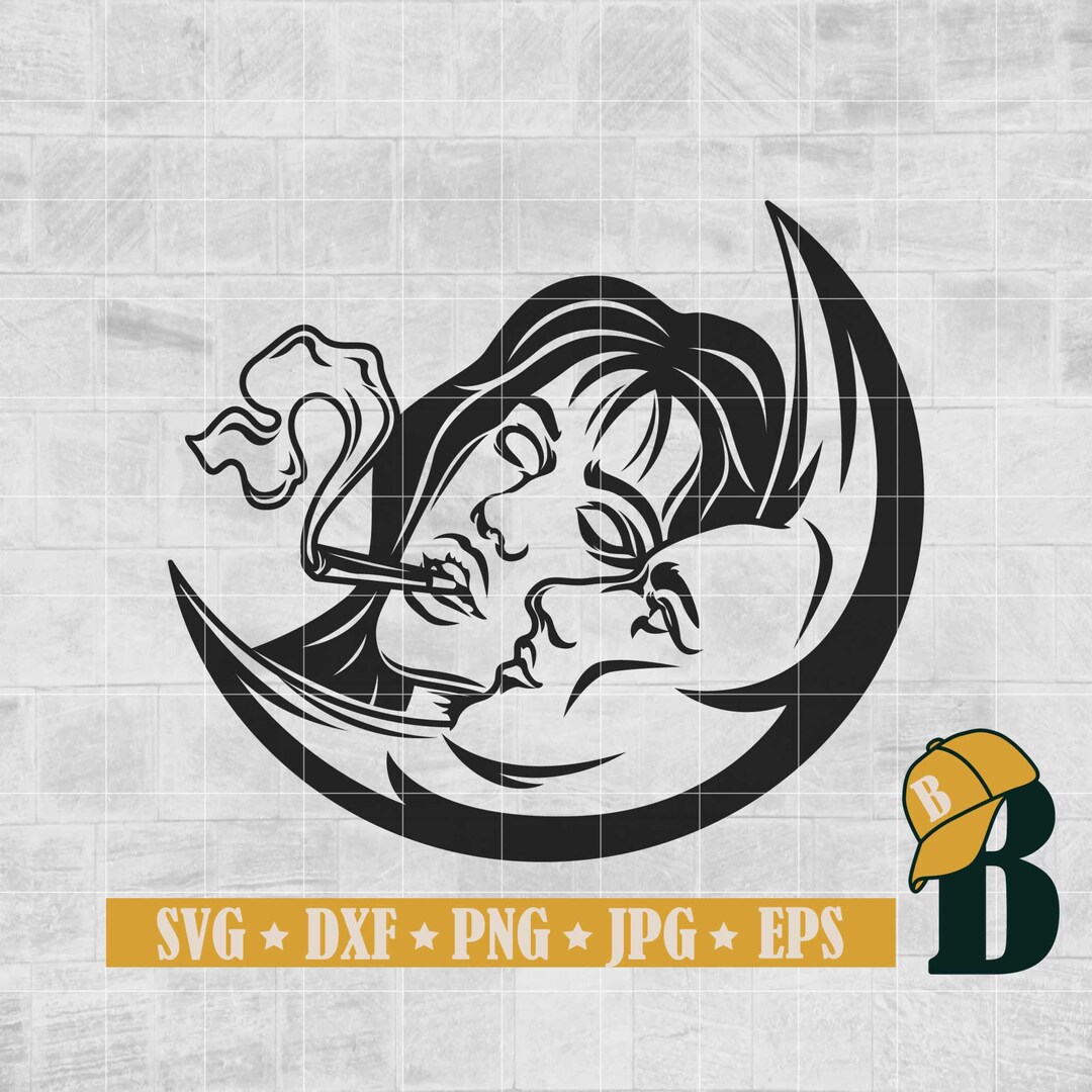 Woman Moon Weed Svg Png Smoking Svg Smoking Weed Svg - Etsy