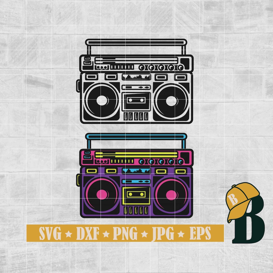Boombox SVG, 80s 90s Retro Stereo SVG, Cassette Tape Player Radio SVG ...