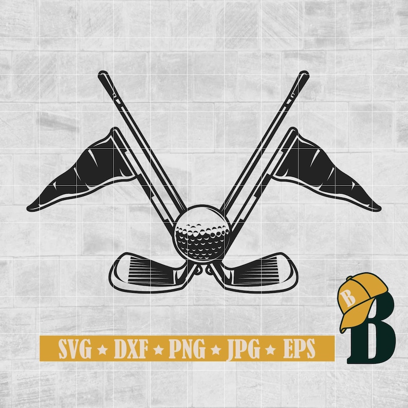 Golf Monogram Svg Png Crossed Golf Clubs Svg Golfer Svg - Etsy