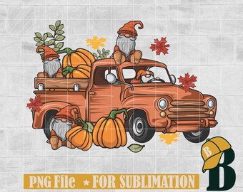 Fall Gnomes Truck Png Sublimation Design, Pumpkin Png, Fall Png, Fall ...