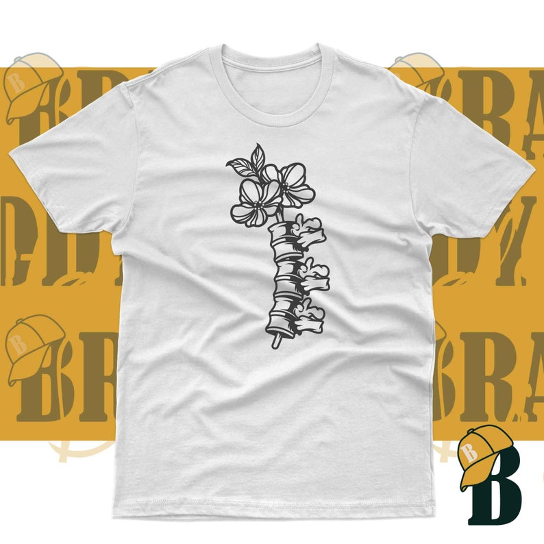 Floral Spine SVG, Backbone SVG, Gothic T-shirt Vinyl Stencil Tattoo ...