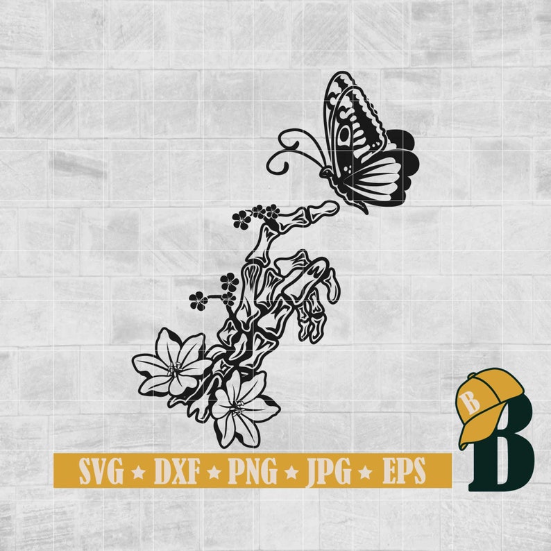 Floral Skeleton Hand Svg Skeleton Hand Svg Hand With - Etsy
