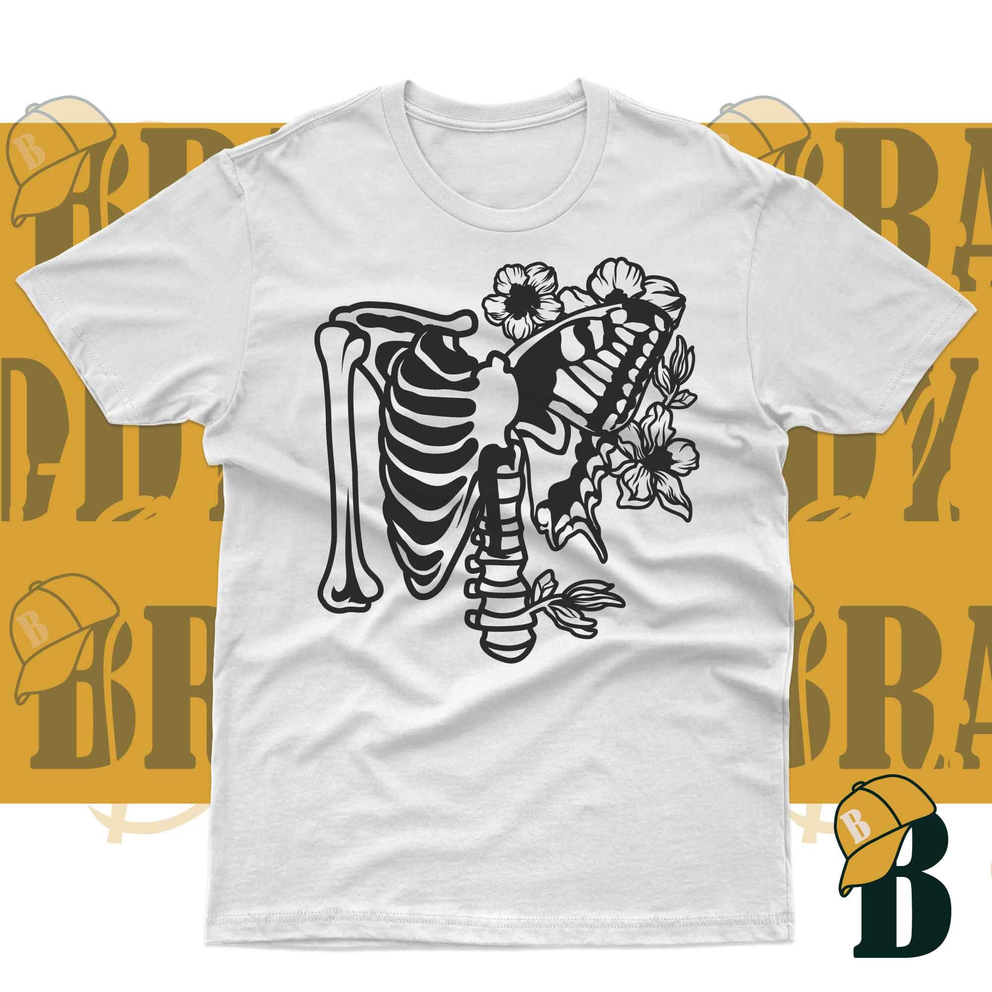 Floral Ribs Svg Rib Cage Floral Svg Ribcage With Flowers - Etsy