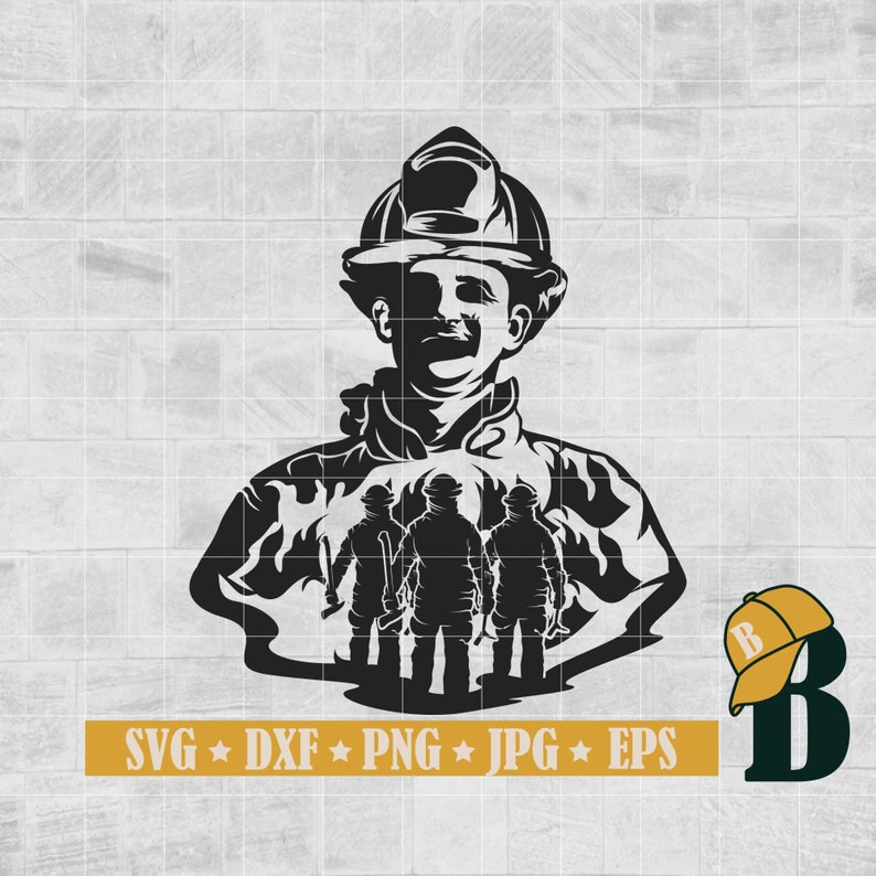 Fire Fighter Scene Svg Fireman Svg Fire Fighter Svg - Etsy