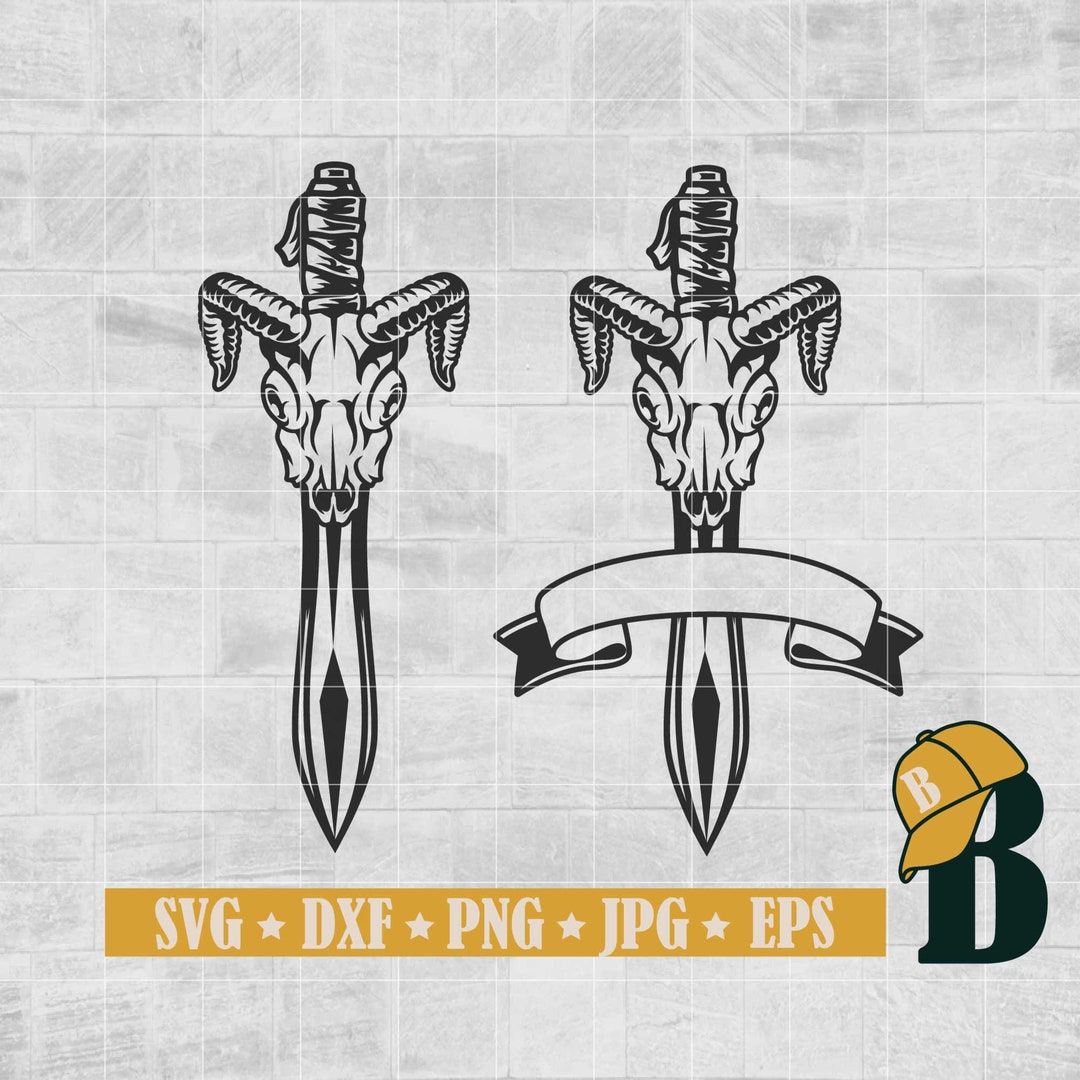 Skull Dagger Svg Png, Dagger Svg, Knives Clipart, Deer Skull Svg ...