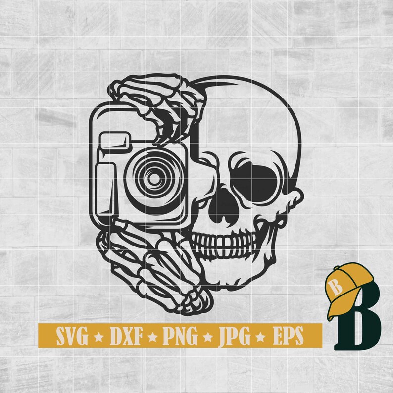 Skull Taking Picture Svg Png, Photographer Svg, Camera Svg, Photography ...