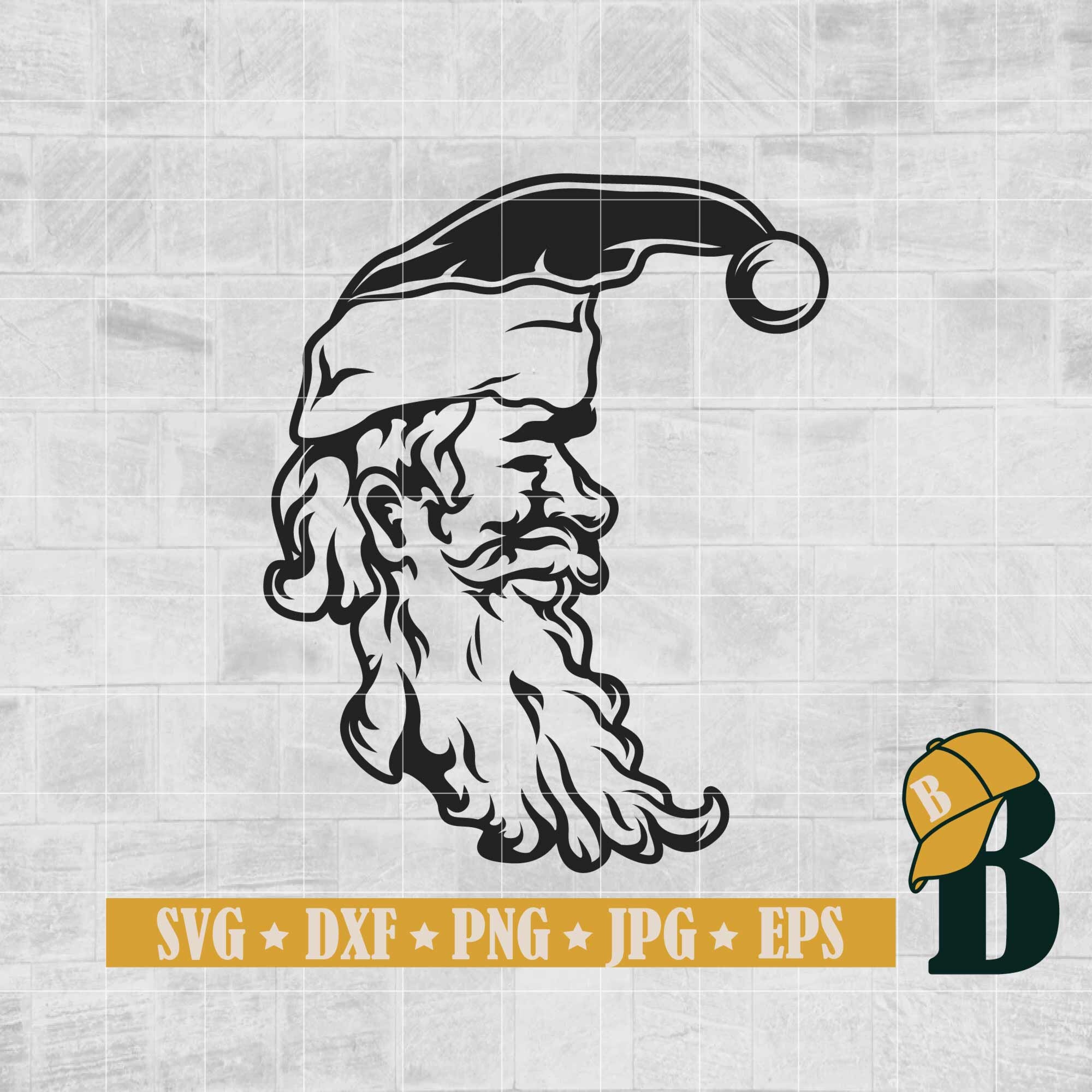 Santa Moon Svg, Father Christmas Santa Svg, Christmas Svg, Christmas ...