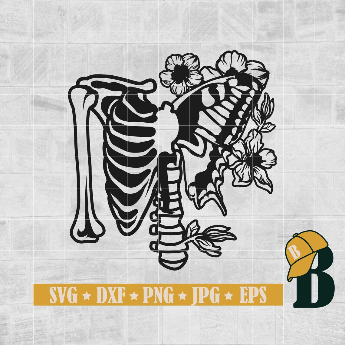 Floral Ribs Svg Rib Cage Floral Svg Ribcage With Flowers - Etsy New Zealand