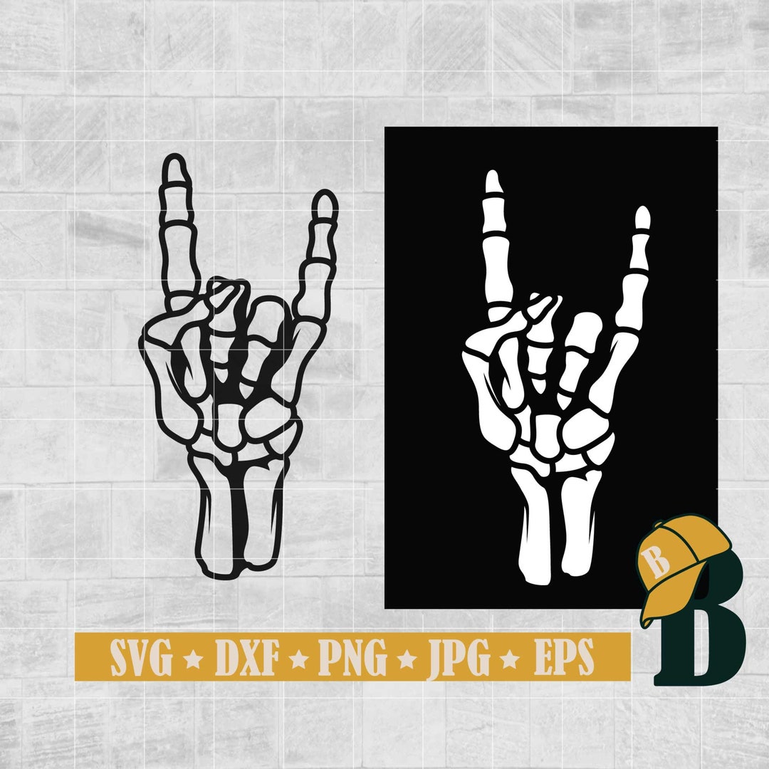 Skeleton Rock on Hand Svg Png, Skeleton Hand Svg, Skull Svg, Hand Skeleton Svg, Halloween ...