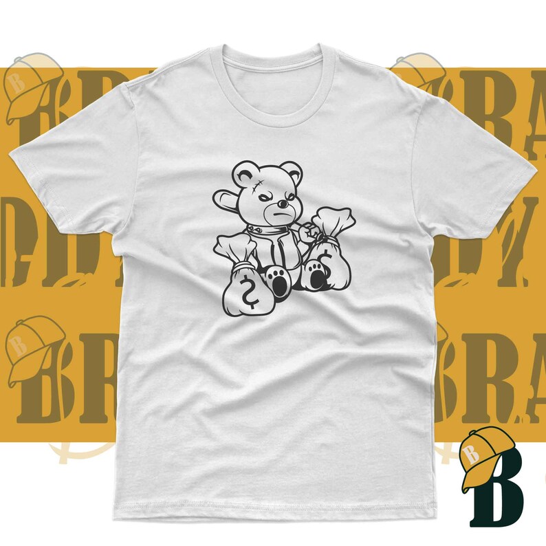 Cute Little Gangster Svg Png, Teddy Ganster Money Bag Svg, Bear Svg ...