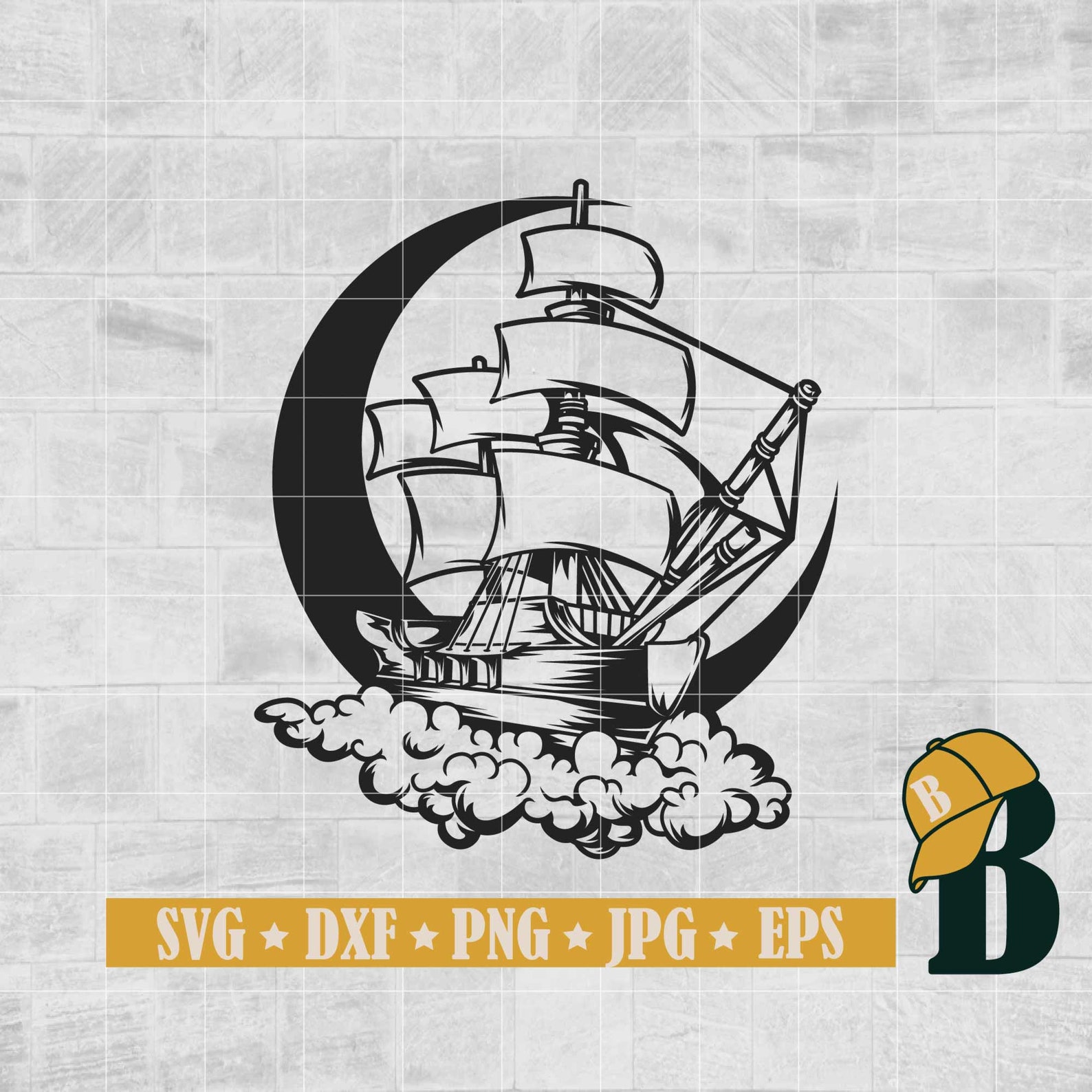 Pirate Ship Cloud Svg Png, Ship Svg, Pirate Ship Svg, Pirate Ship ...